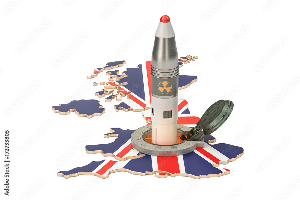 British missile launches from its underground silo launch facility, 3D ...