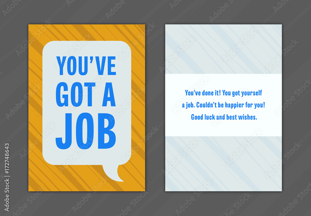 New Job Greeting Card Layout 14 Stock Template | Adobe Stock