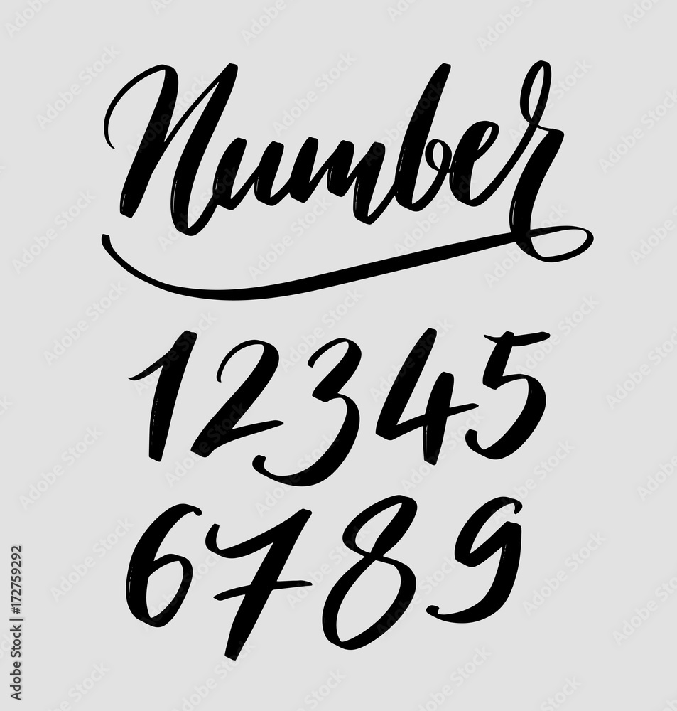 Number hand written typography. Ready to use it. Good use for logotype ...