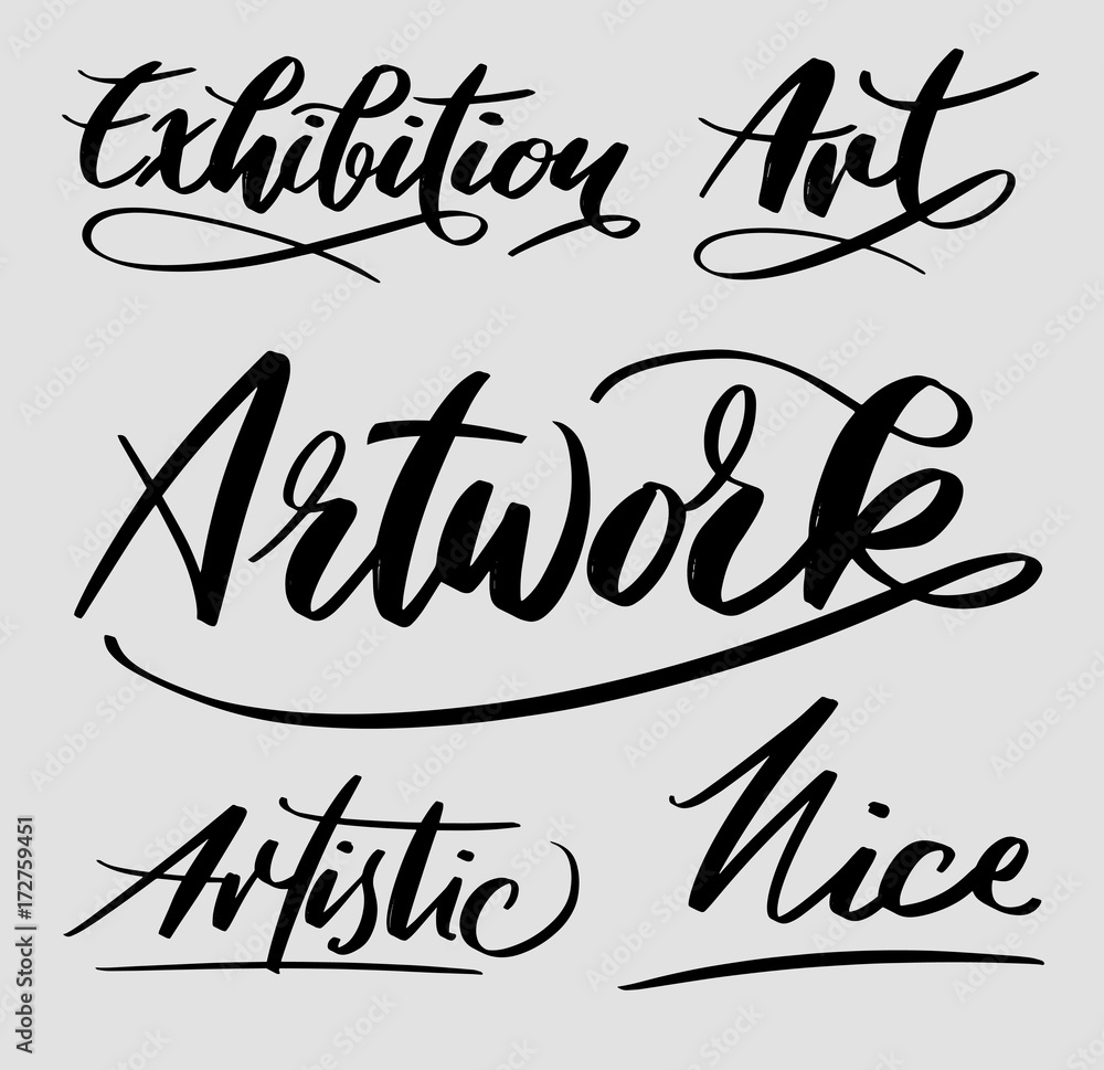 Artwork and exhibition hand written typography. Ready to use it. Good ...