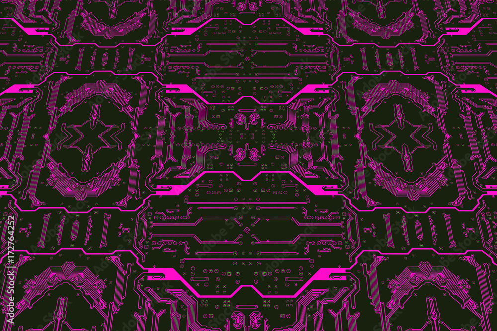 Purple color circuit board technology background. Digitally altered ...