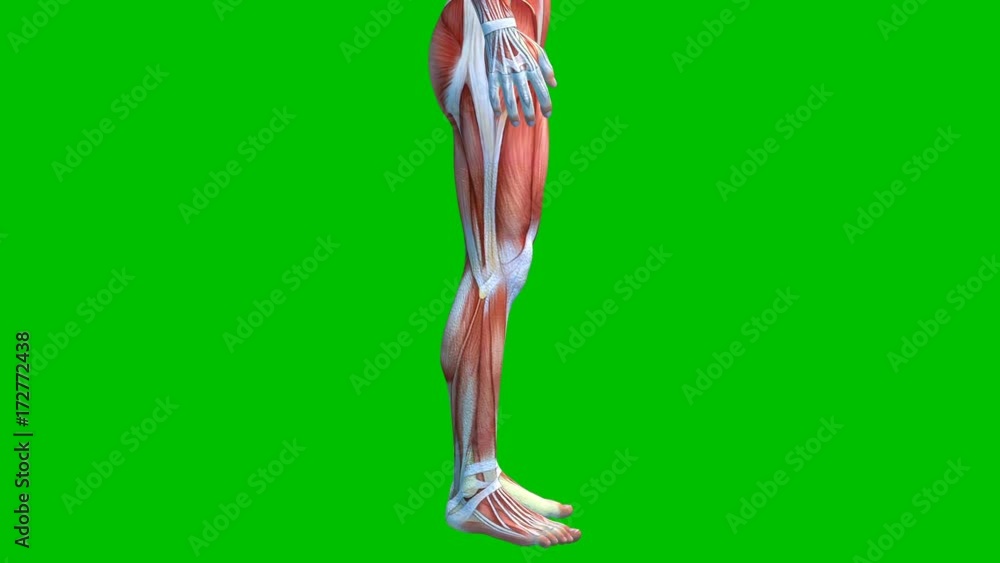 Human Muscular System on Green Background, Male Muscles on Green Screen ...