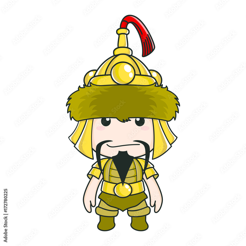 CHINESE MONGOLIAN LITTLE KHAN CARTOON H5 Stock Illustration | Adobe Stock