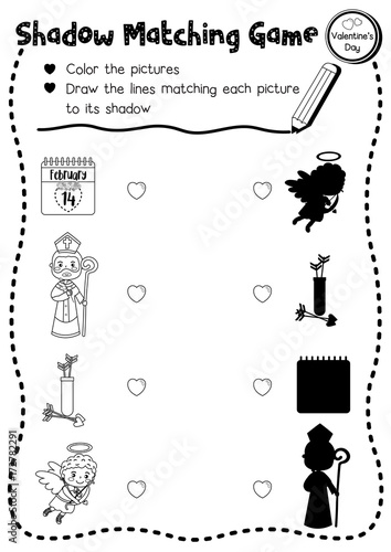Shadow matching game for preschool kids activity worksheet in ...