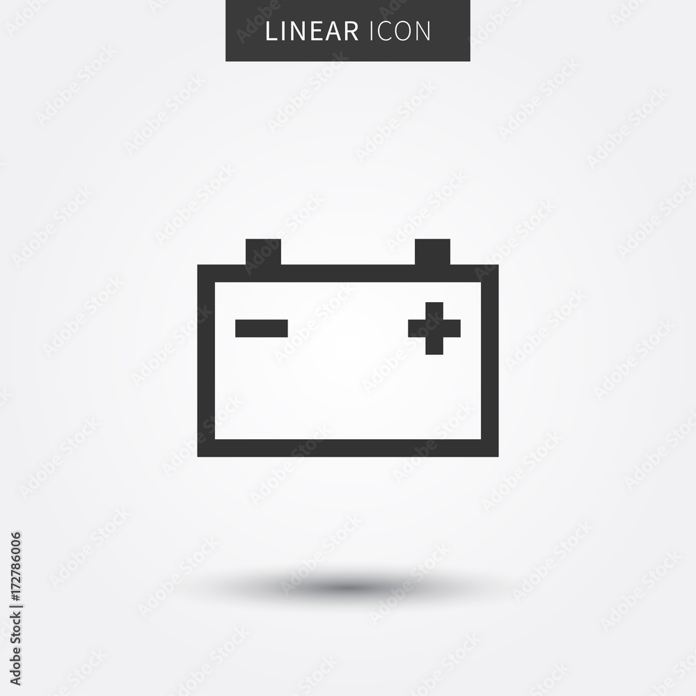 Check car battery vector illustration. Accumulator sign line art ...