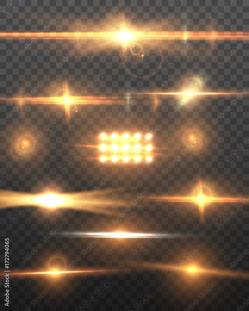 Illustration of Vector Lens Flare Effect. Realistic Vector Sun Flare ...