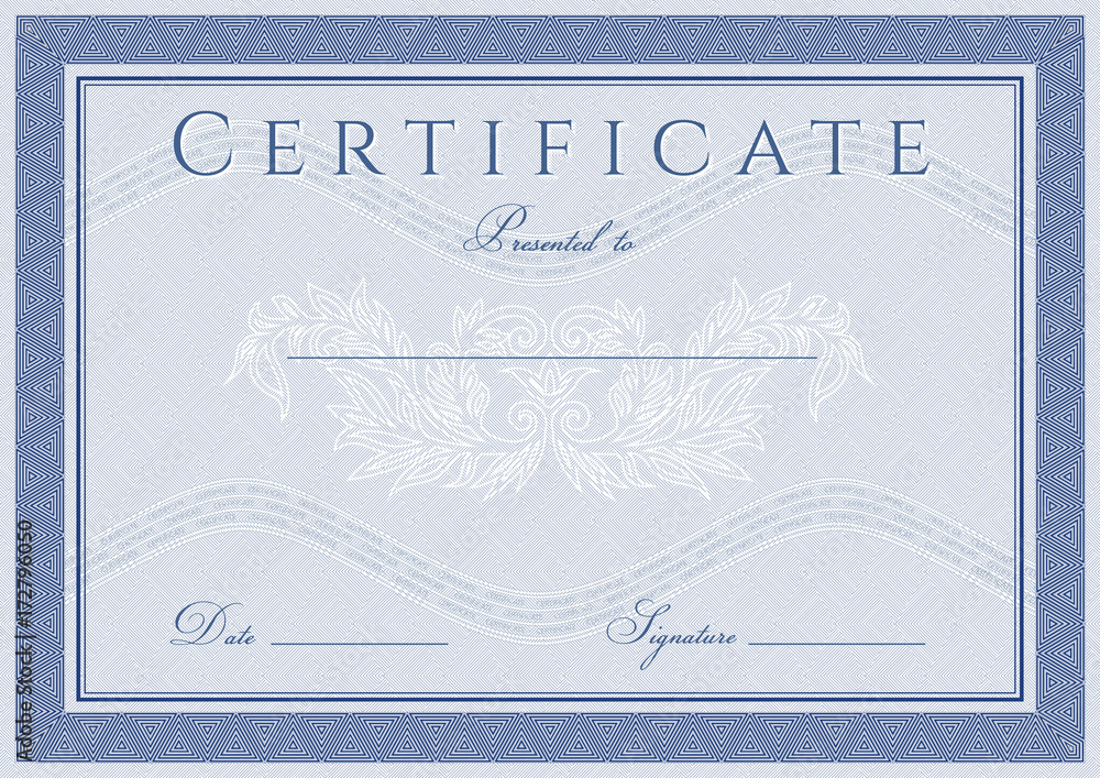 Certificate, Diploma of completion (design template, background) with ...
