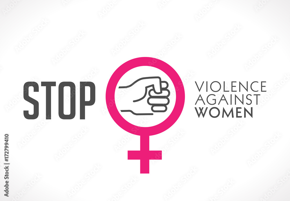 Logo - stop violence against women concept - fist as symbol of violence ...