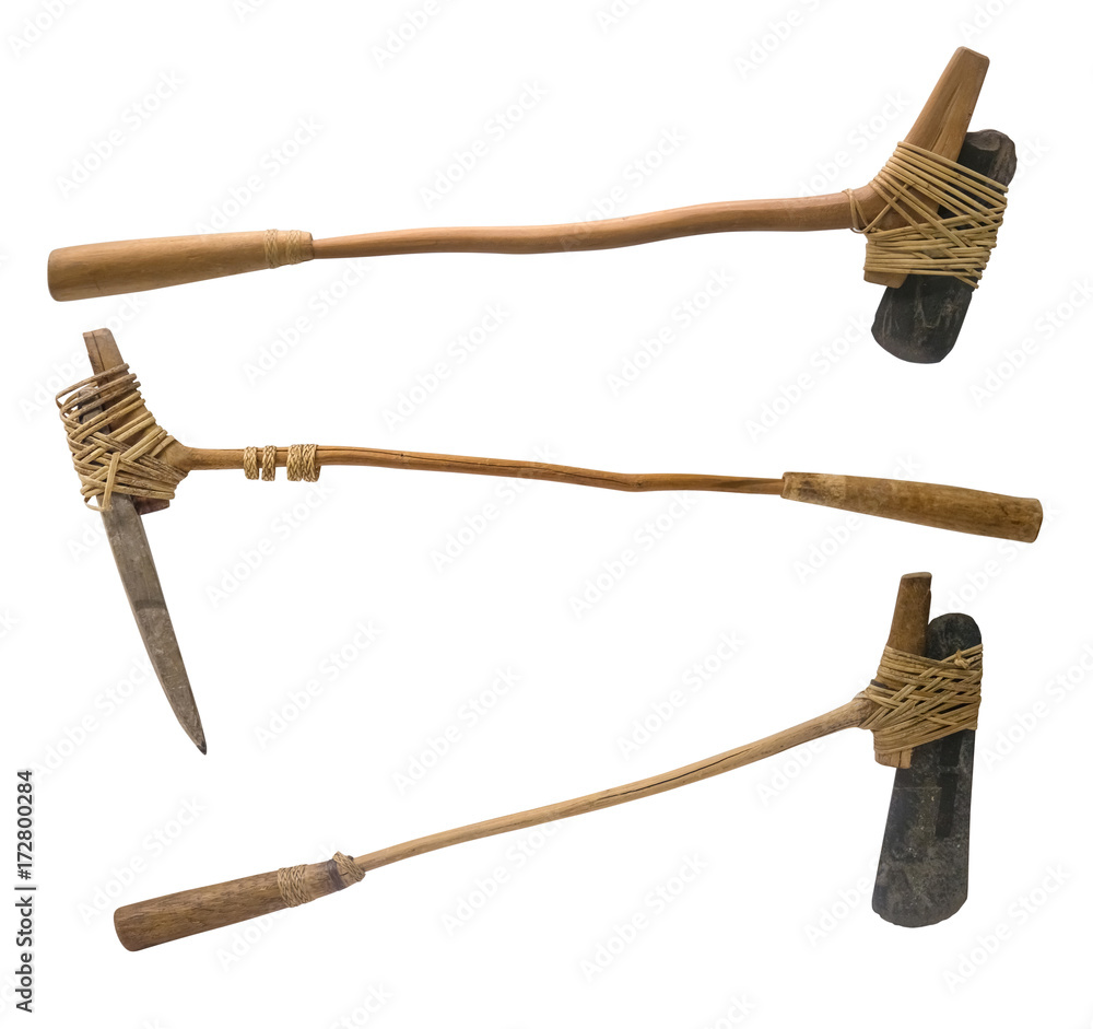 Stone age axe isolated on white with clipping path Stock Photo | Adobe ...