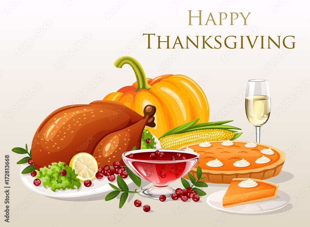 thanksgiving dinner Stock Vector | Adobe Stock