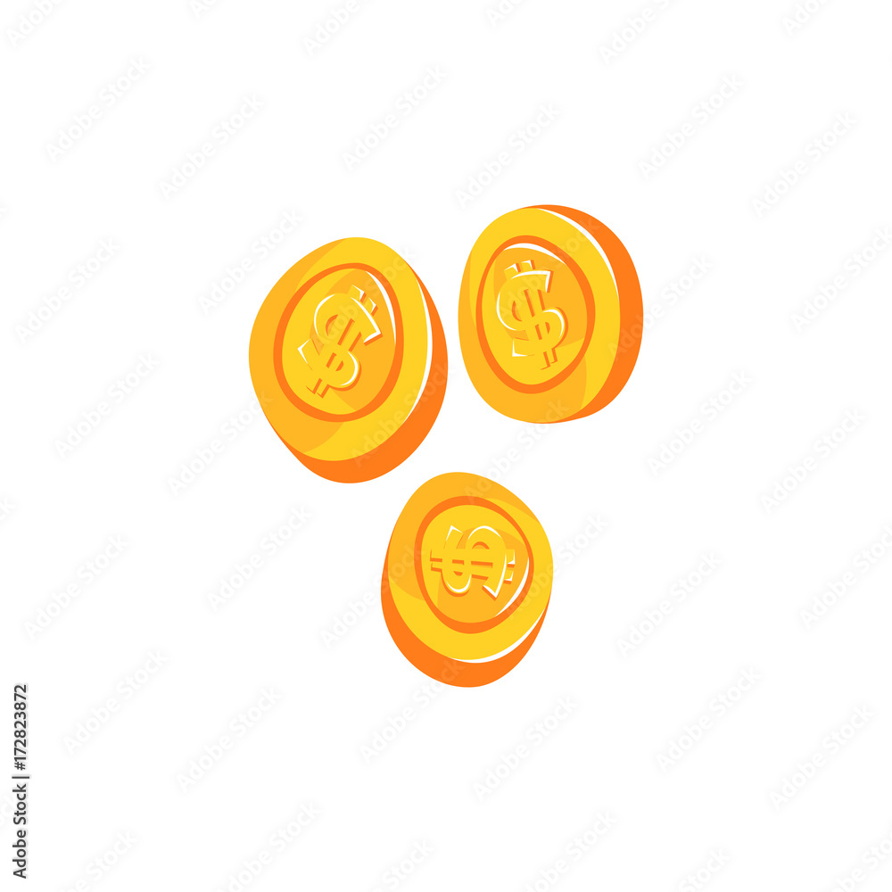 Gold coin with dollar sign cartoon vector illustration Stock Vector ...