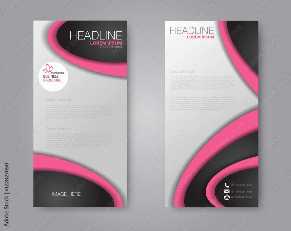 Vector flyer and leaflet design. Set of two side brochure templates ...