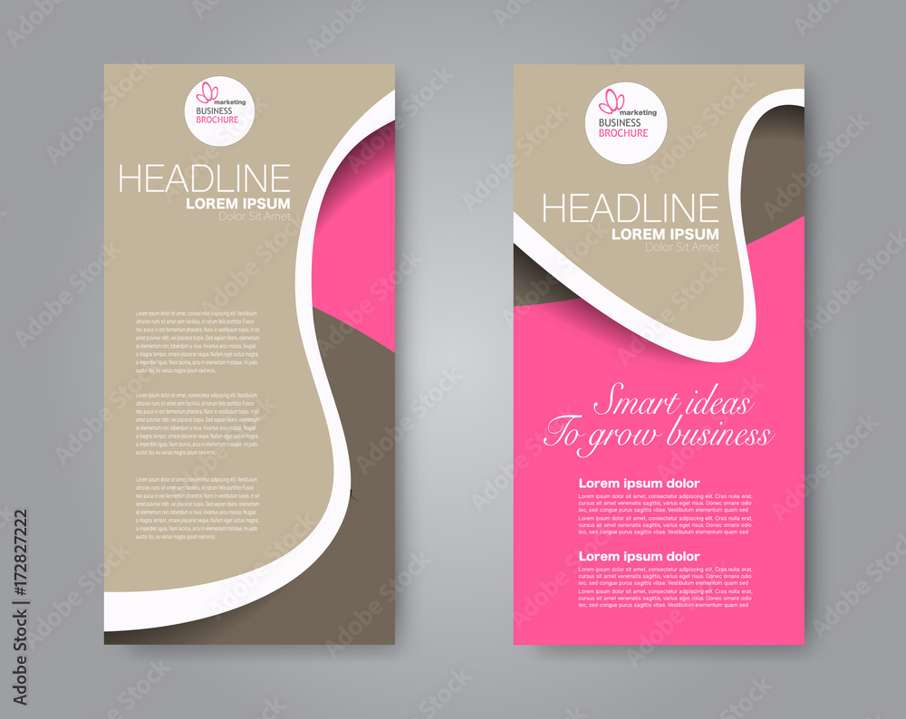 Vector flyer and leaflet design. Set of two side brochure templates ...