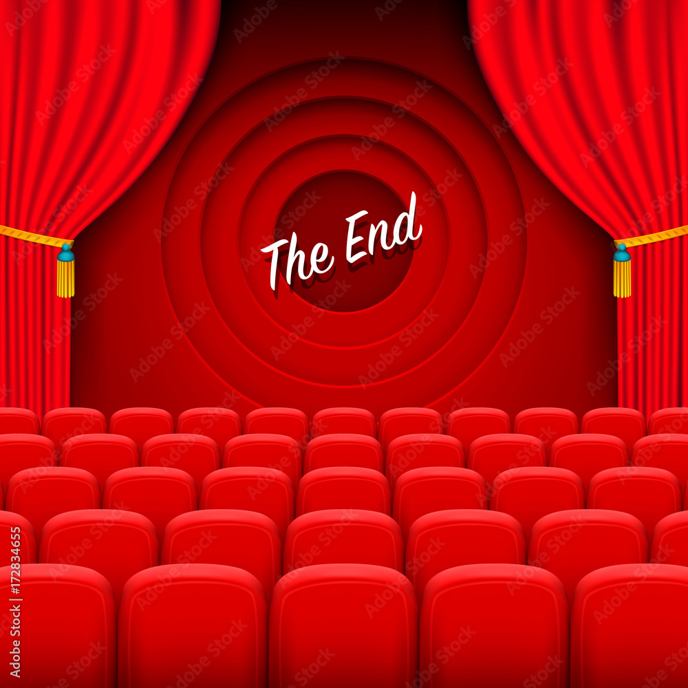 Scene cinema the end background. Vector illustration Stock Vector ...