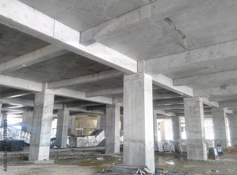 Casted concrete column at the construction site. Stock Photo | Adobe Stock