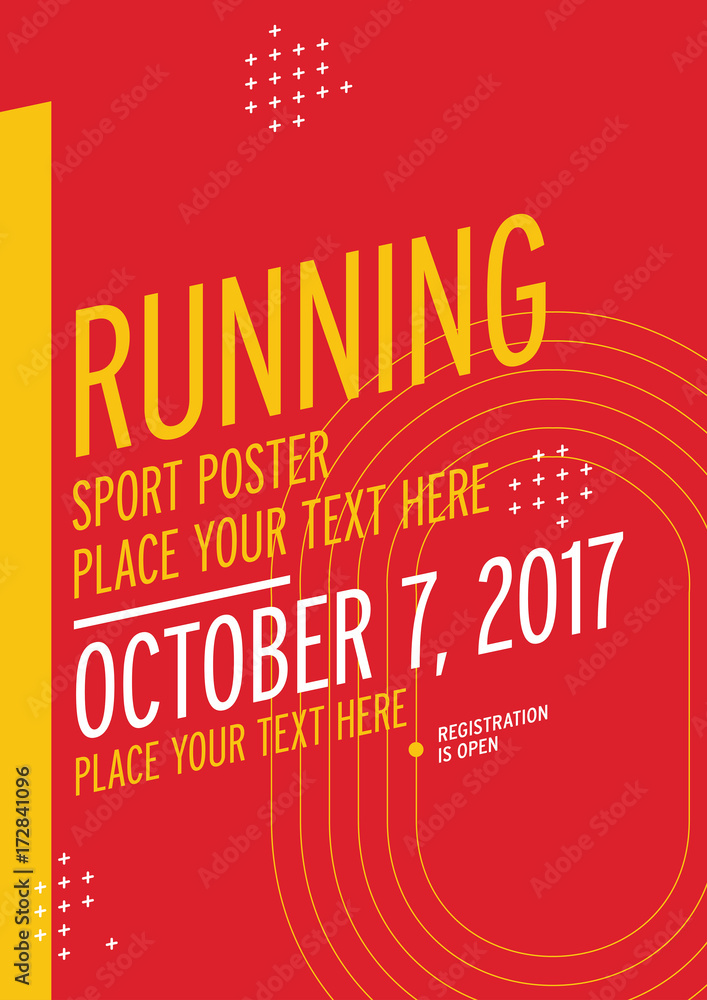 Run championship poster design template. Running marathon vector flyer ...