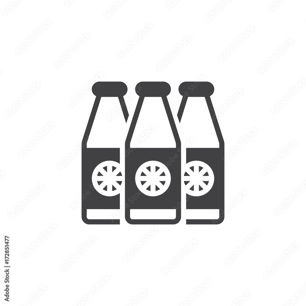 Juice bottle icon vector, filled flat sign, solid pictogram isolated on ...