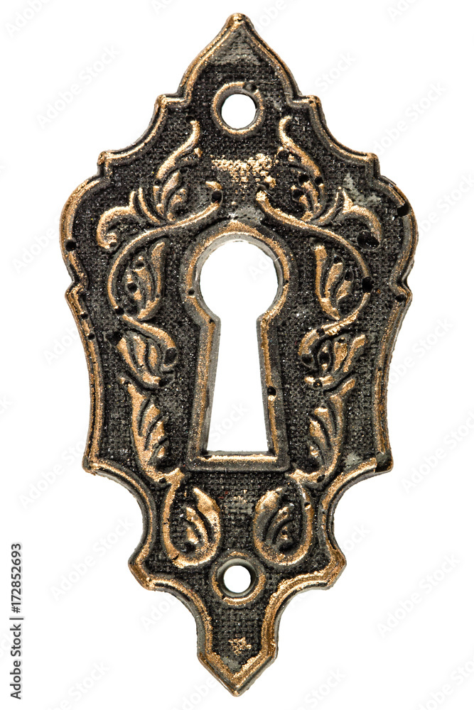 The keyhole, decorative design element, isolated on white background ...
