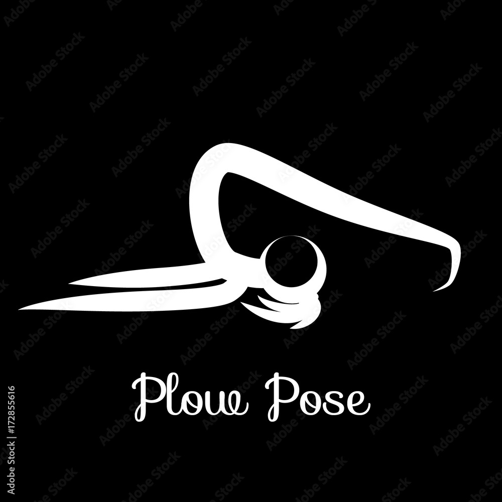 Plow Pose, Halasana. Yoga Position. Vector Silhouette Illustration ...