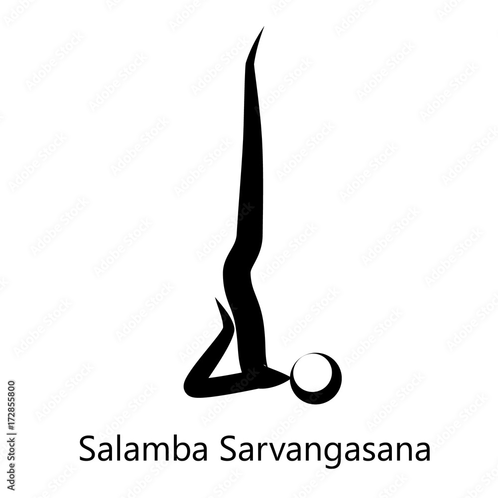 Supported Shoulderstand, Salamba Sarvangasana. Yoga Position. Vector ...
