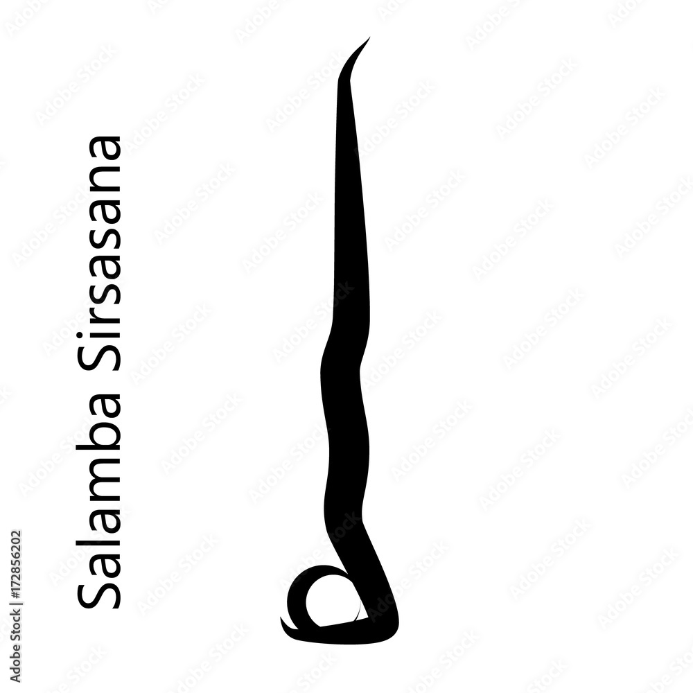 Supported Headstand, Salamba Sirsasana. Yoga Position. Vector ...