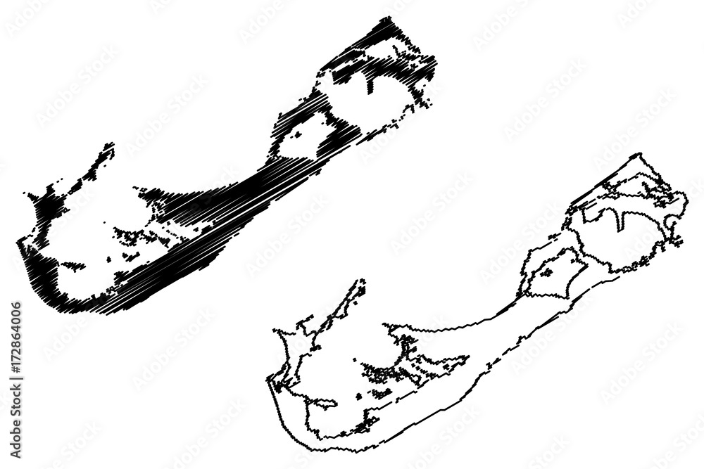 bermuda island map vector illustration, scribble sketch bermuda island ...