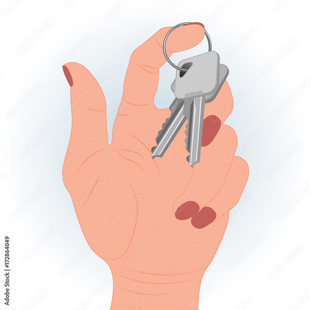 Keys in a hand vector illustration Stock Vector | Adobe Stock