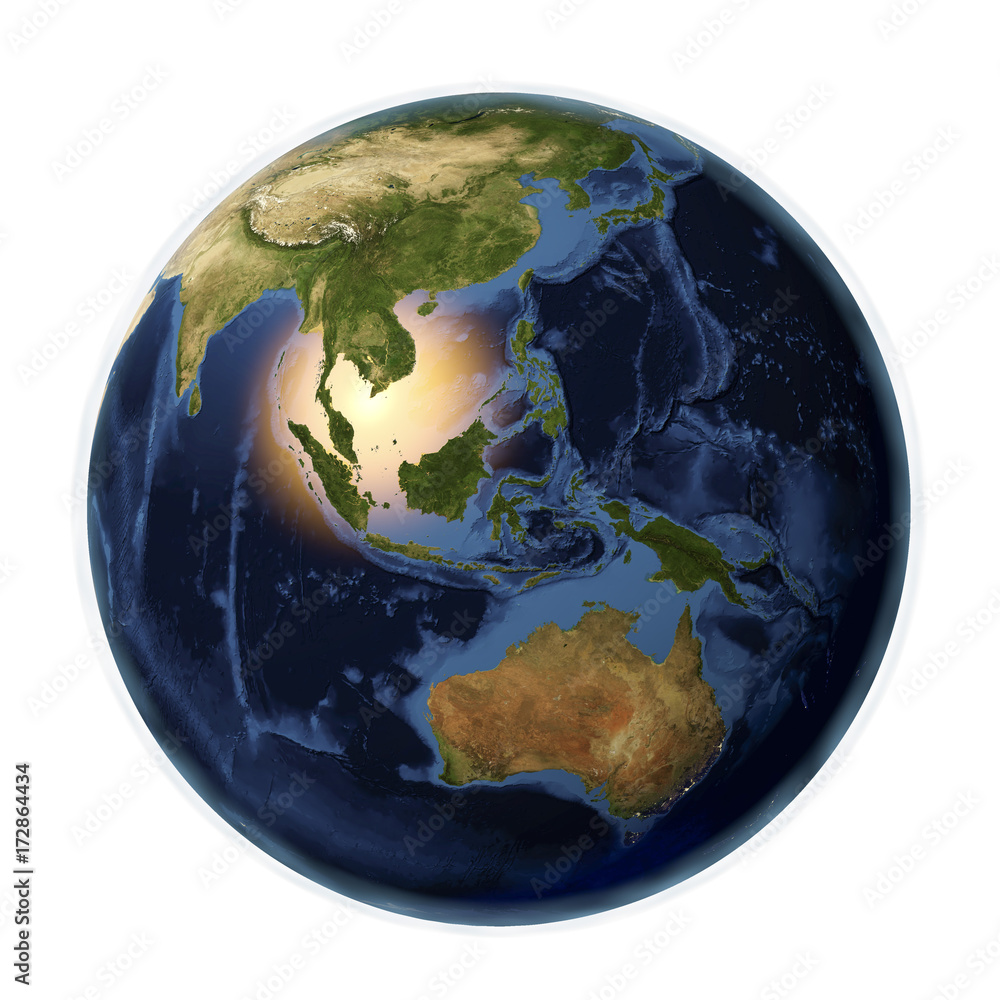 Nasa Earth From Space On White Background