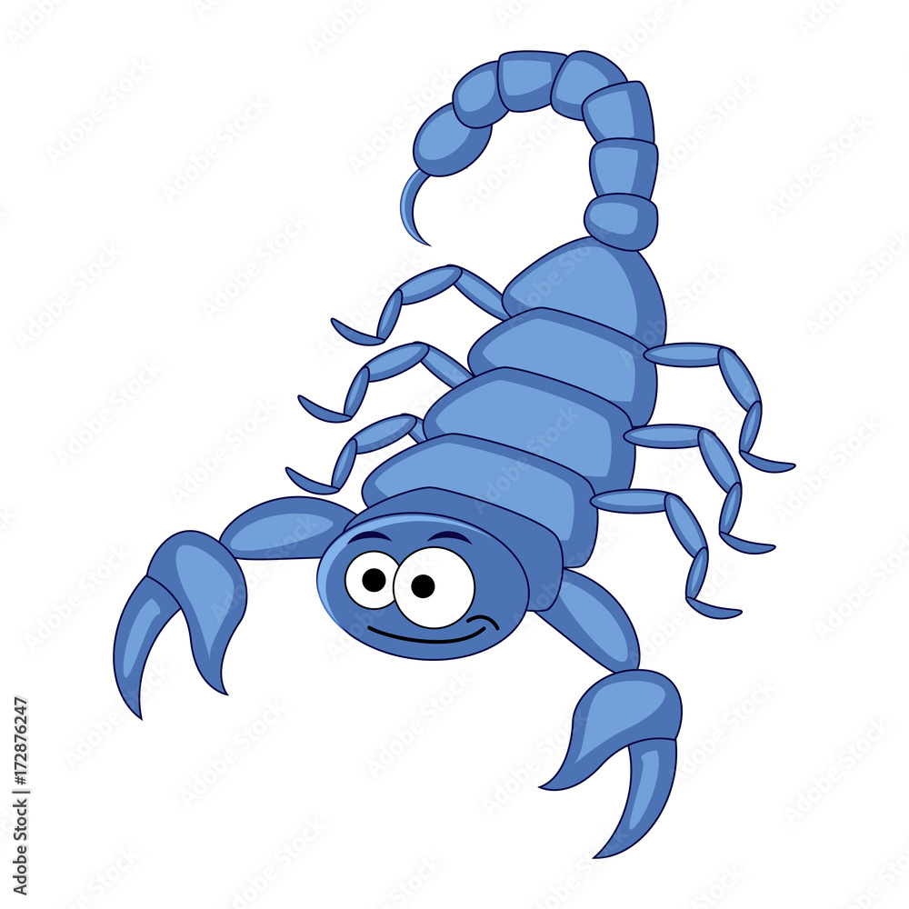 Cute cartoon vector scorpion isolated on white background. Cartoon ...