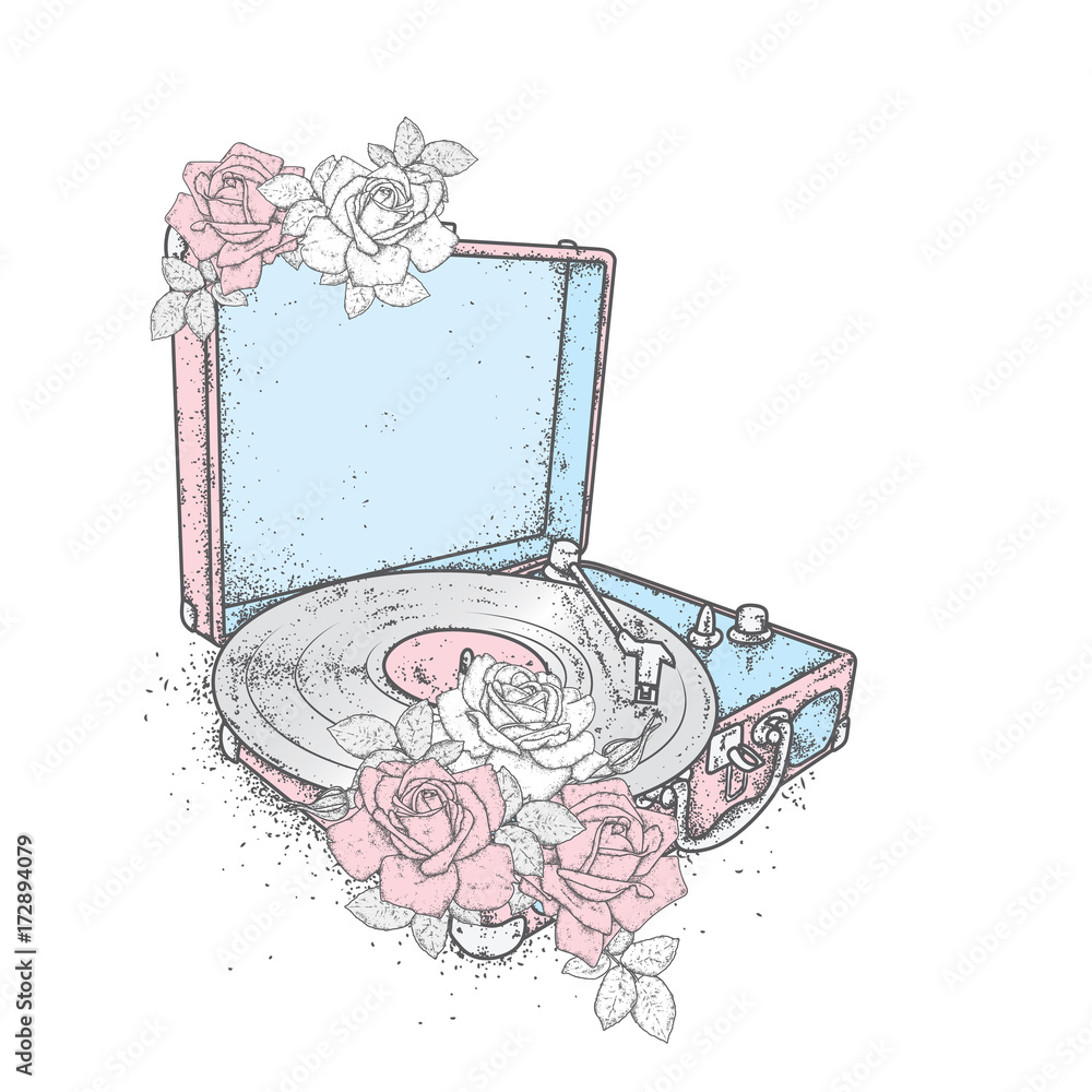 Vintage Record Player Art