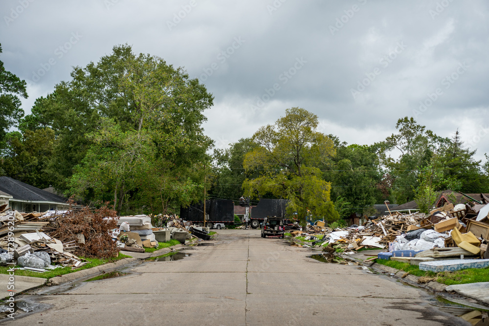 Debris from inside homes hit by Hurricane Harvey Stock Photo | Adobe Stock
