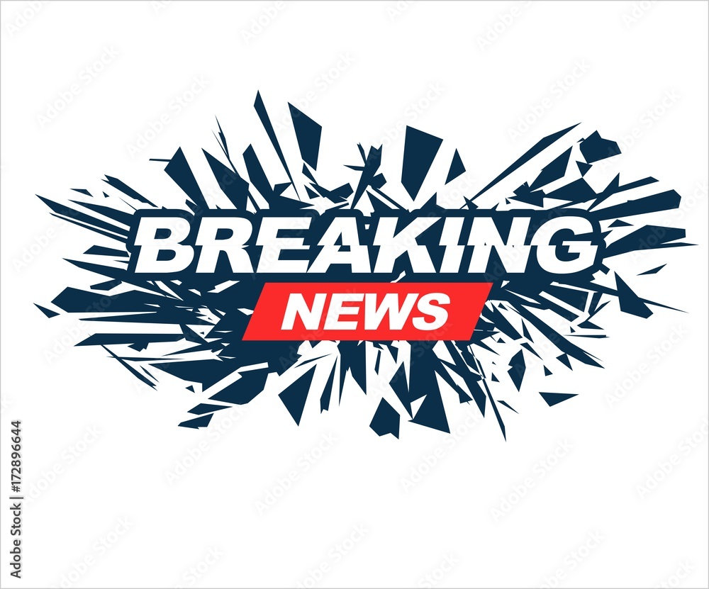 TV breaking news headline intro vector banner graphic design in white ...