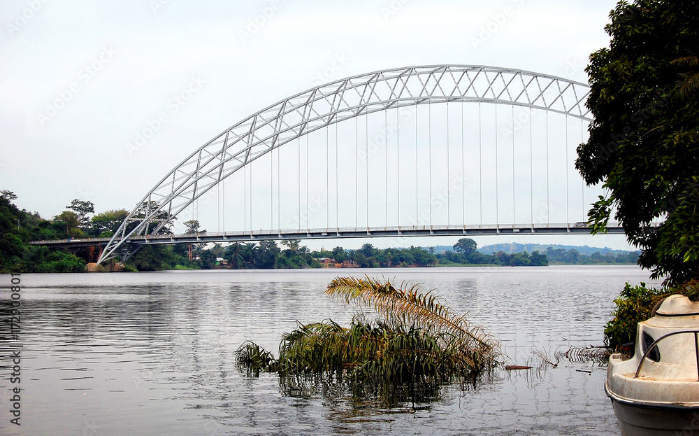 Modern Bridge In Ghana Akosombo Development Of Infrastructure In West Africa Landmarks In