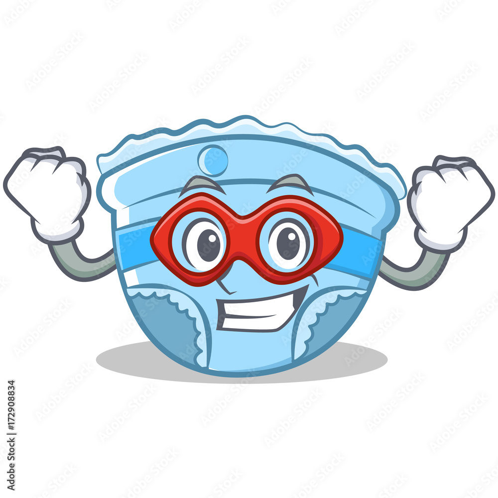 Super hero baby diaper character cartoon Stock Vector | Adobe Stock