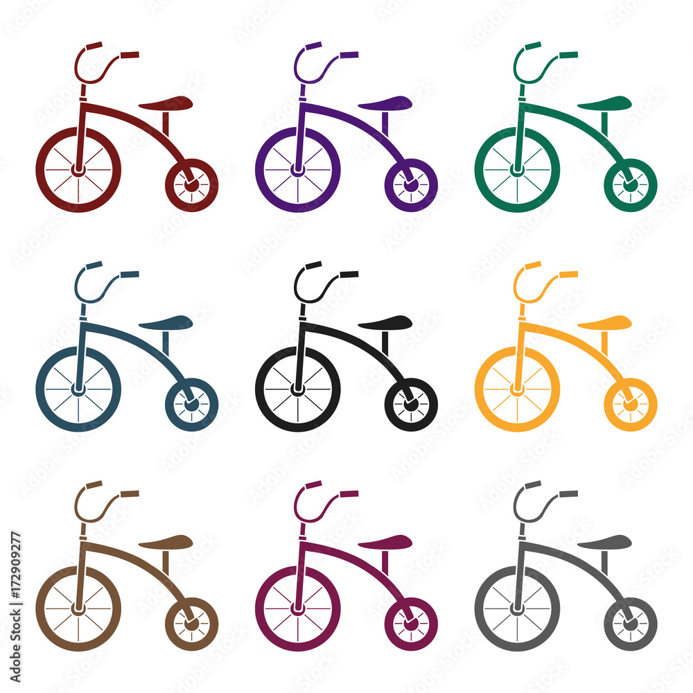 Tricycle icon in black style isolated on white background. Play garden ...