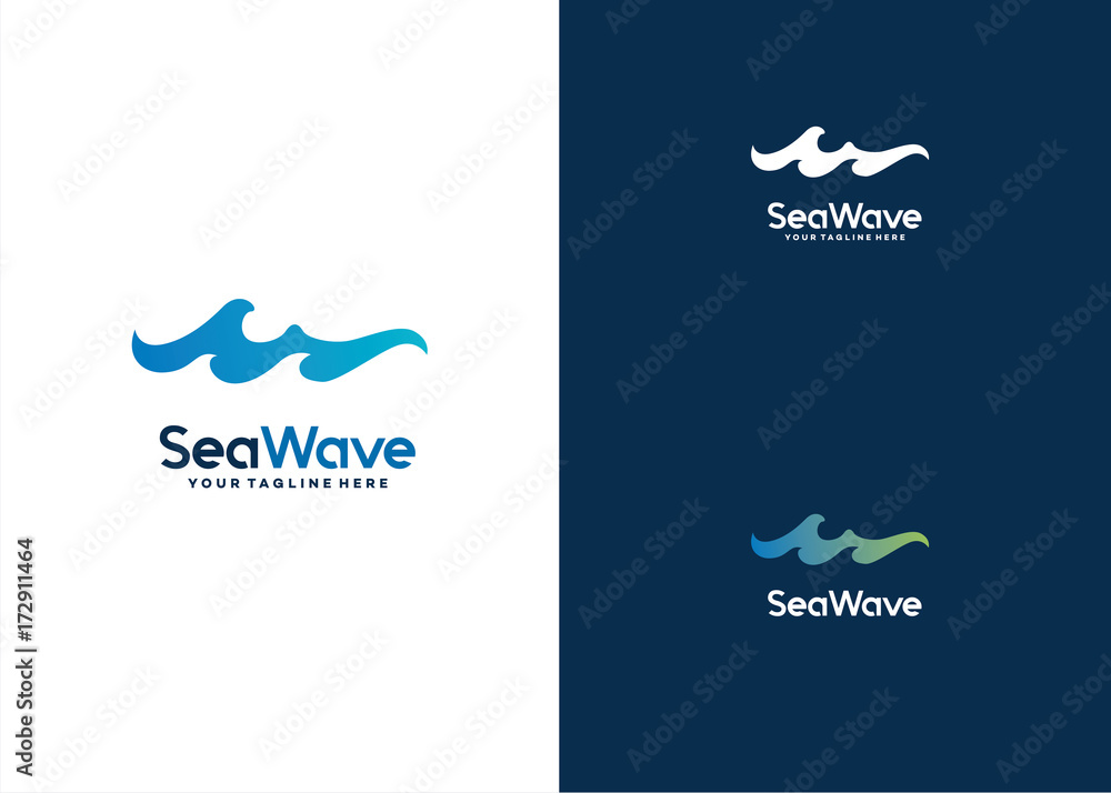 Sea Wave Logo Template Design Vector, Emblem, Design Concept, Creative ...