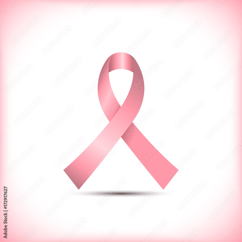 Pink awareness ribbon isolated on white background icon vector graphic ...