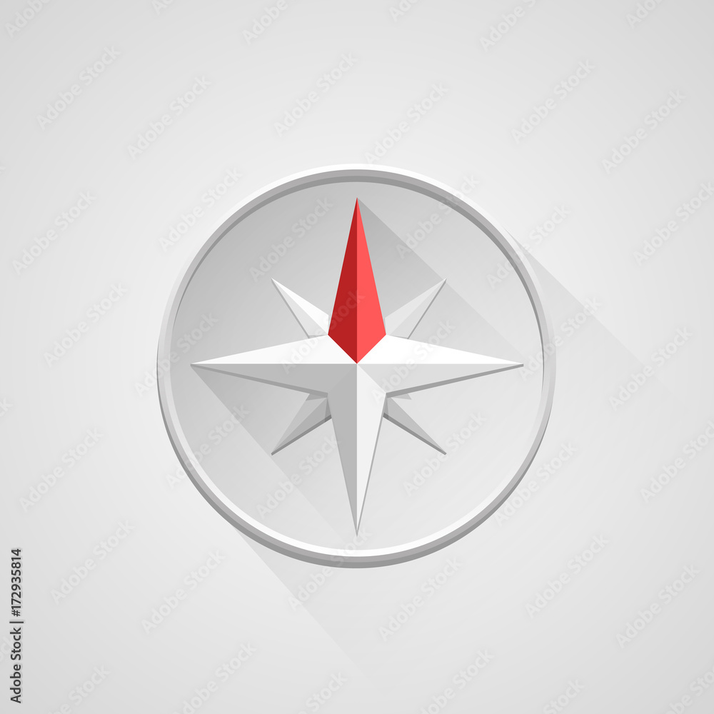 Compass 3d object on a white background, Compass sign, template design ...