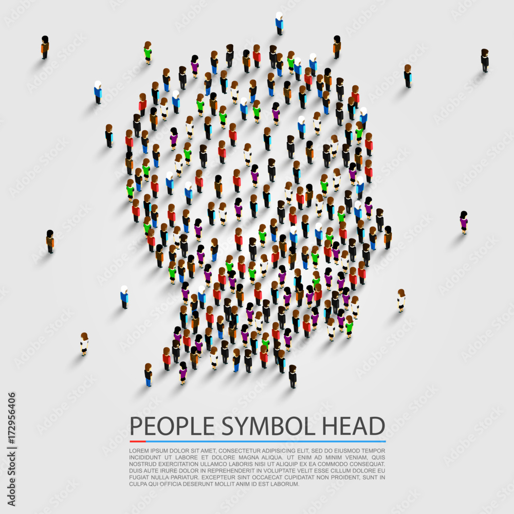 People head sign, Head group people, Vector illustration Stock Vector ...