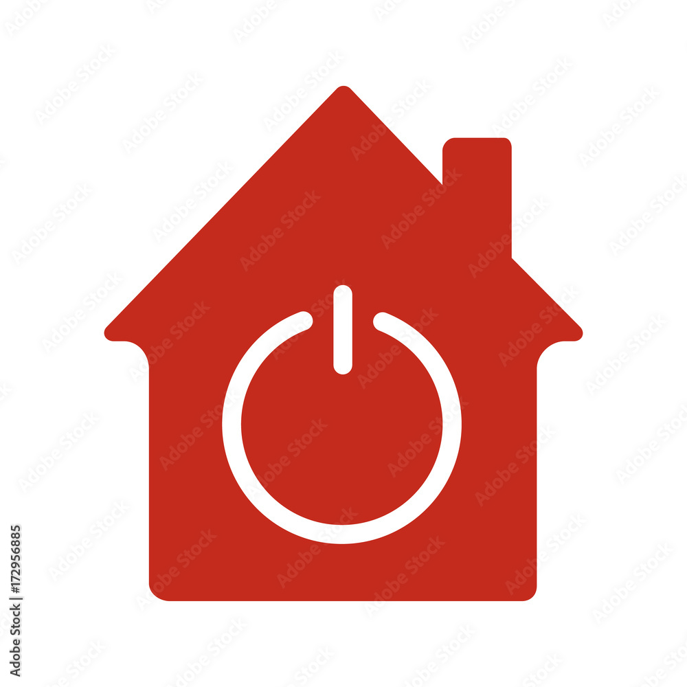 House with power sign inside glyph color icon vector de Stock | Adobe Stock