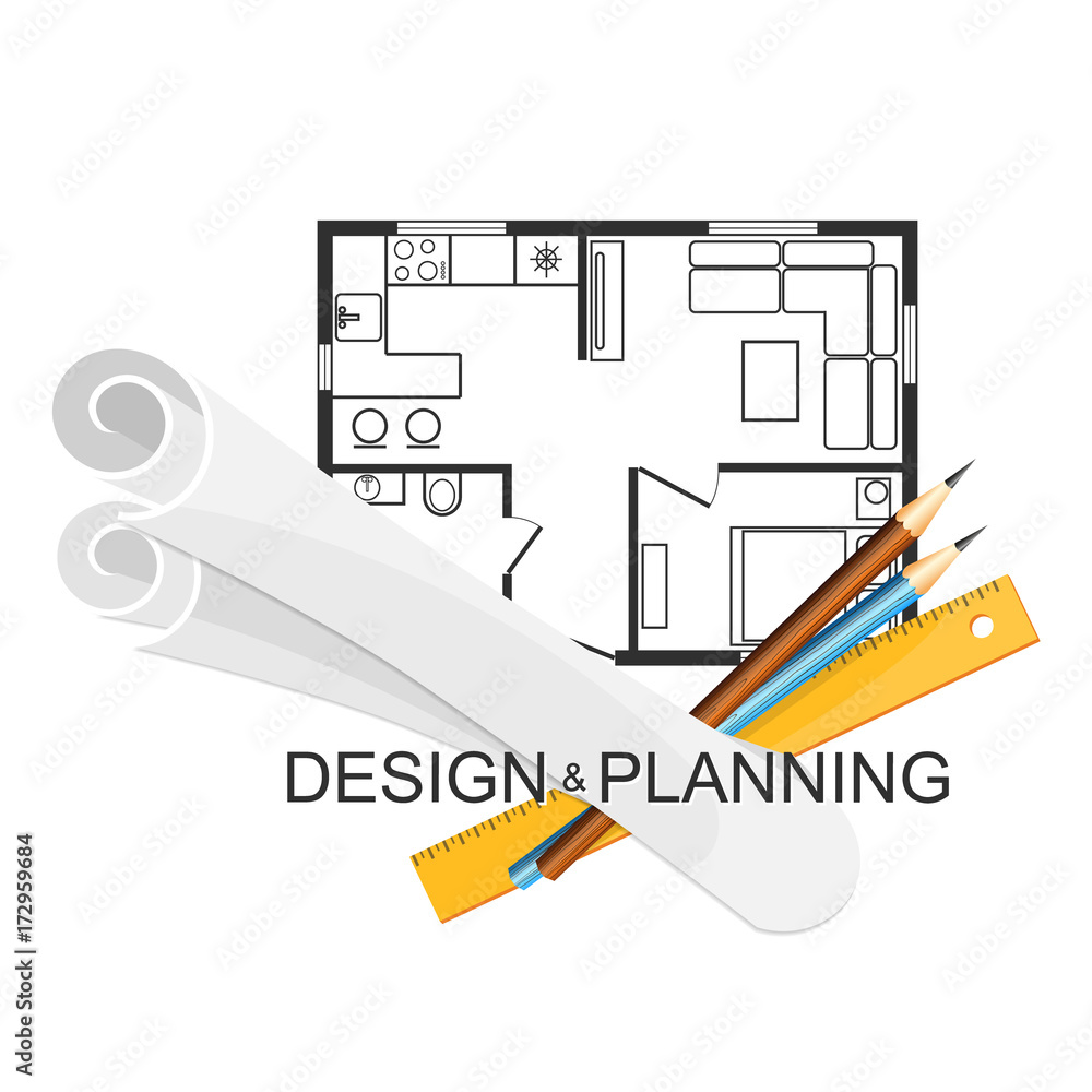 Design and planning architecture symbol Stock Vector | Adobe Stock