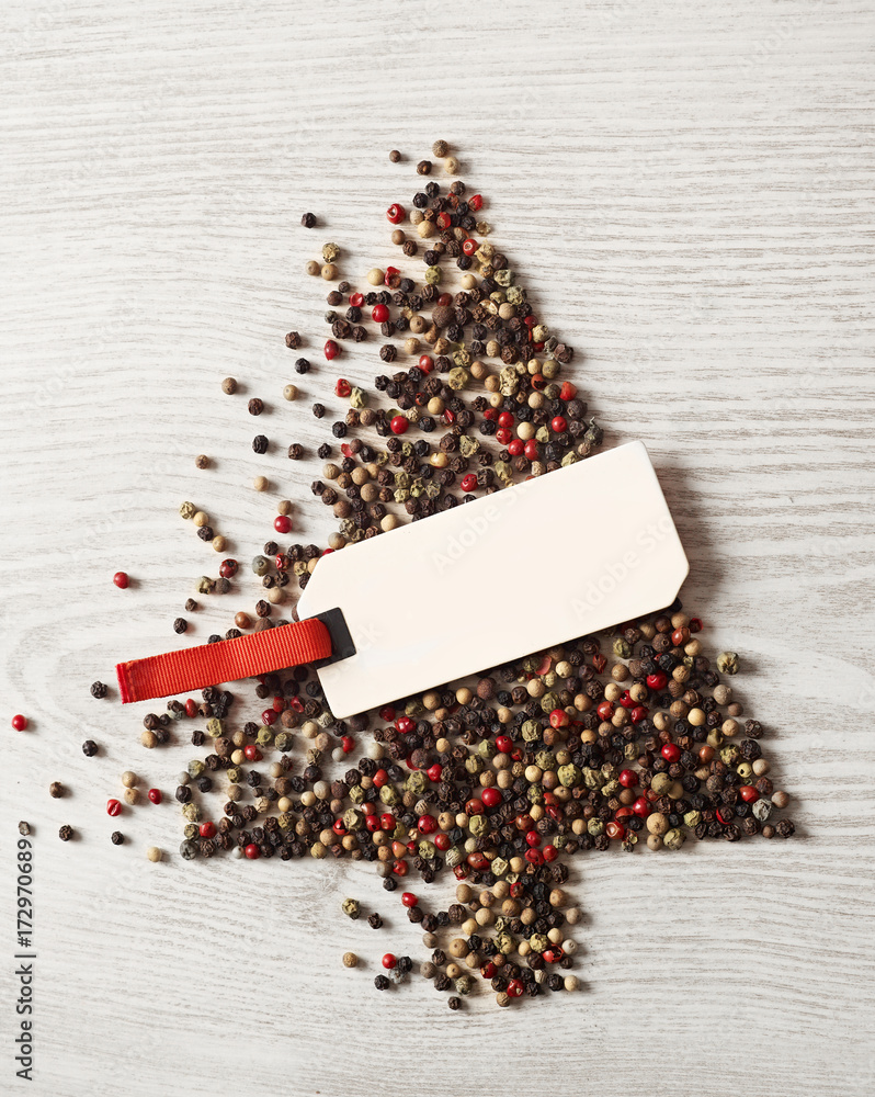 Pepper Christmas tree and tag Stock Photo | Adobe Stock