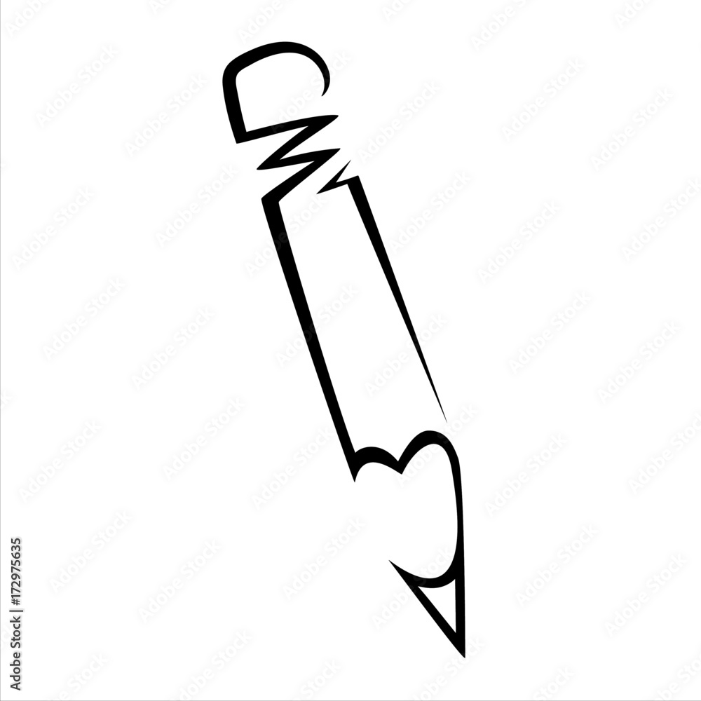 Abstract pencil logo design. Vector pencil icon on white background ...