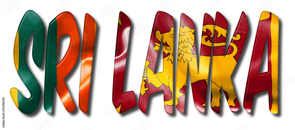 Sri Lanka Word With Flag Texture Stock Illustration | Adobe Stock