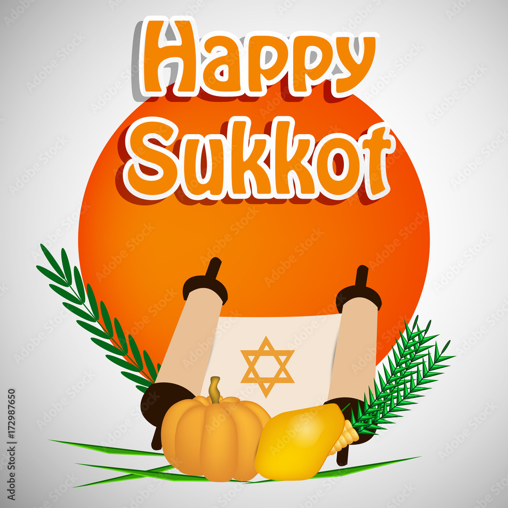 illustration of elements of Festival Sukkot Background. Sukkot is a ...