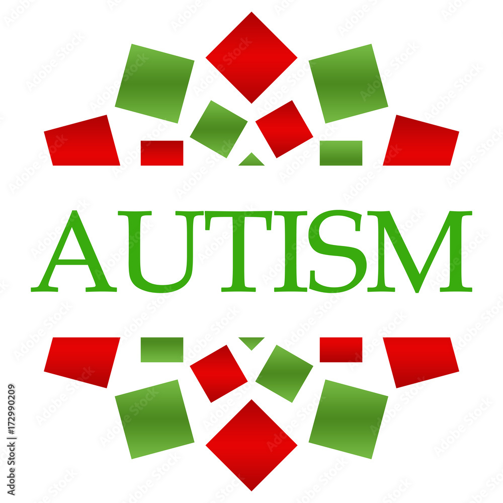 Autism Red Green Circular Stock Illustration | Adobe Stock