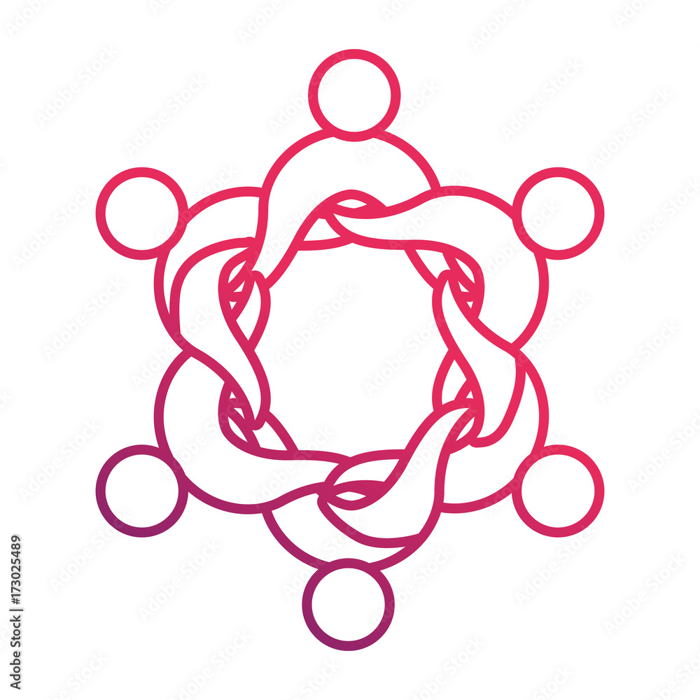 human abstract figures in circle shape icon over white background ...