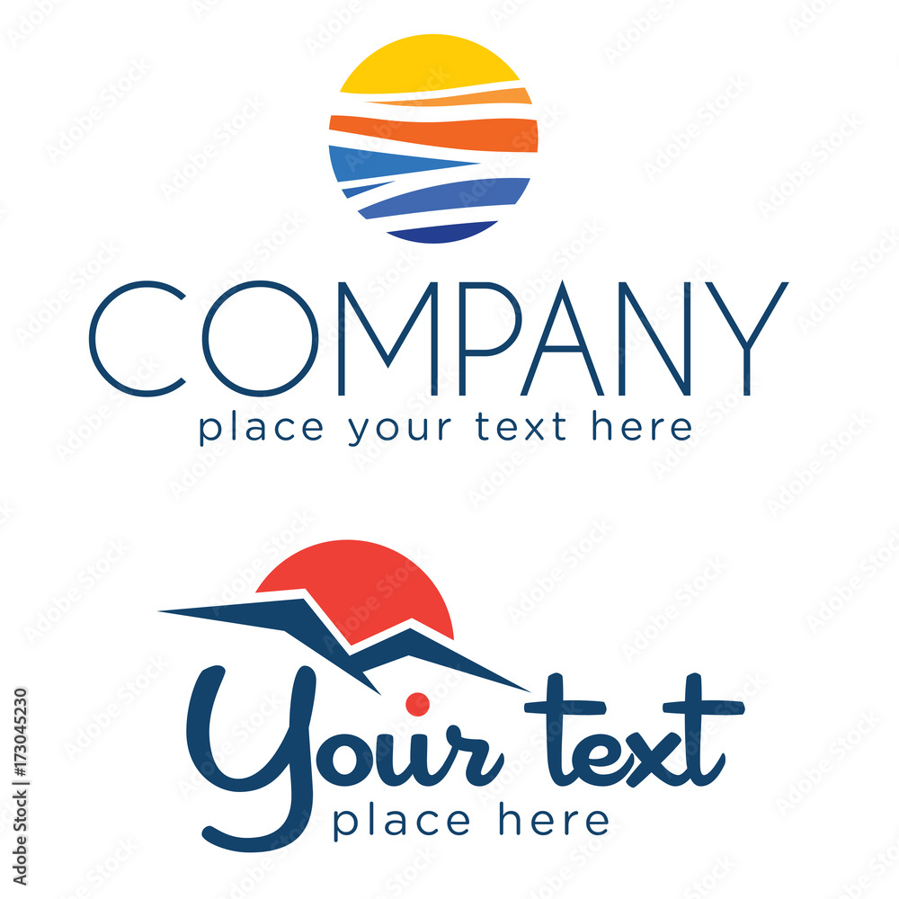 set of two solar logos Stock Vector | Adobe Stock