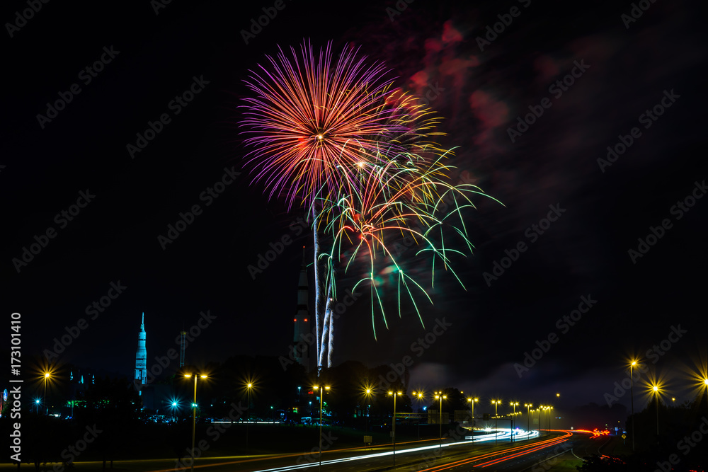 Saturn V Fireworks Stock Photo | Adobe Stock