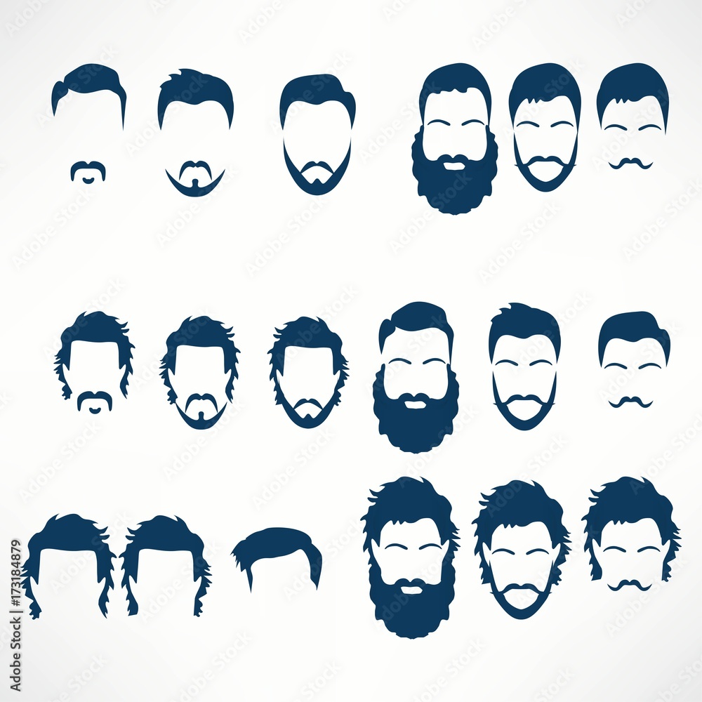 Hipster Vector Set, hair and beards,vector illustration set. Stock ...
